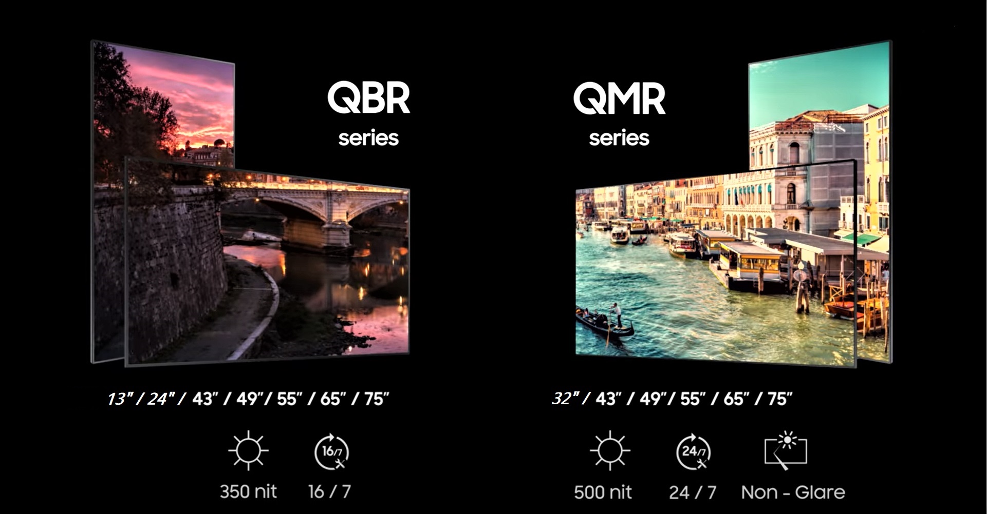 Seria QBR, QMR - monitory profesjonalne Samsung z MagicInfo